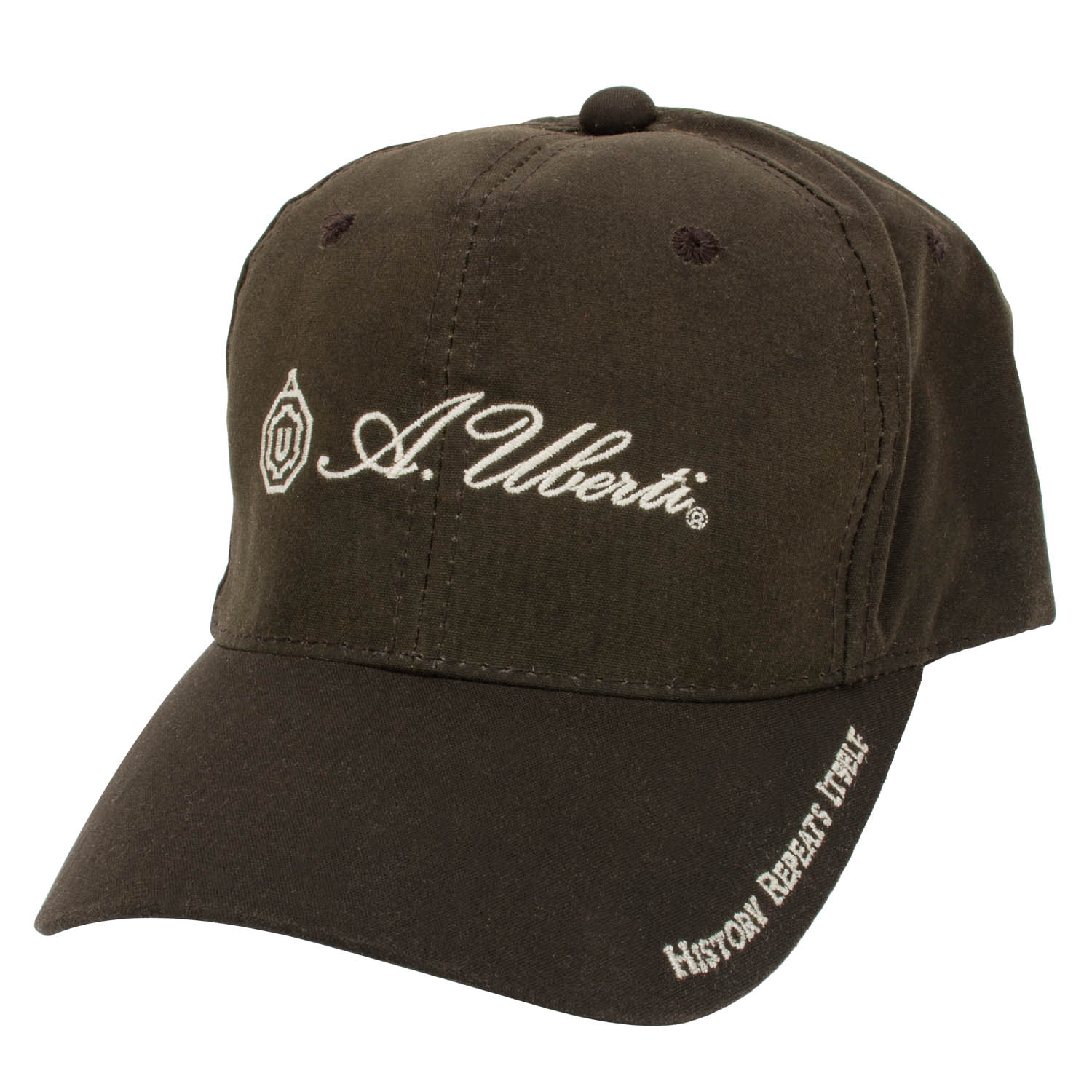 Uberti Embroidered Cap, Waxed Brown | ShopUberti